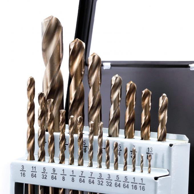 21pcs Cobalt Coated HSS Drill Bit Set for Metal Drilling