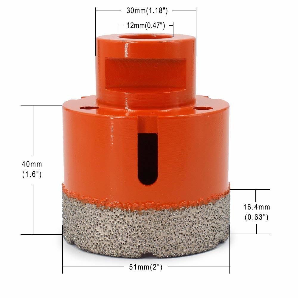 2 Inch Vacuum Brazed Diamond Core Drill Bit for Concrete
